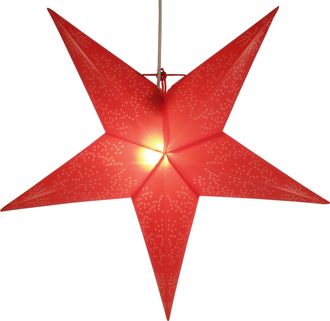 Guru Shop Wetterfester LED Au&szlig;enstern Kassandra, Weihnachtsstern, Leuchtstern 60 cm Incl. 7 m Kabel & LED Leuchtmittel - rot