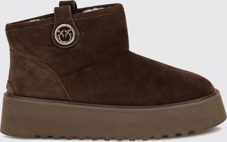 Pinko Bottes de neige Martina en daim avec semelle plateforme et logo Love Birds