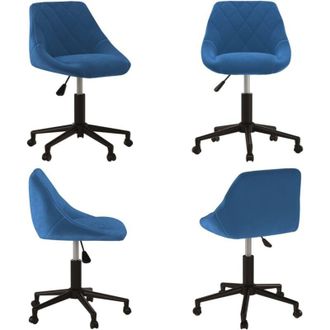 vidaXL Esszimmerstuhl Drehbar Blau Samt - Vidaxl