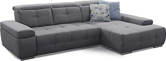 Cavadore Cavadore Schlafsofa Mistrel mit XL-Longchair, Ecksofa mit leichter Fleckentfernung dank Soft Clean, geeignet für Haushalte mit Kindern, Haustieren, 27