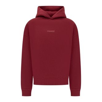 Dsquared2 Logo-Raised Hoodie - - Sweatshirts & Hoodies - Herren - Rot - XL
