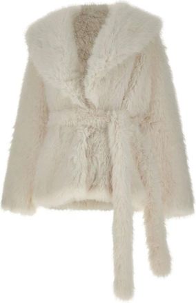 Rotate Rotate Birger Christensen, Femme, Vestes, Blanc, Taille: 38/40 FR Veste Courte en Fausse Fourrure