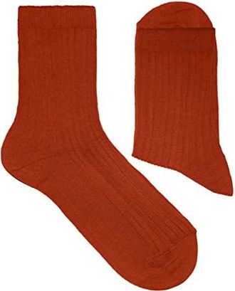 Weri Spezials Chaussettes pour homme Casual Business Funny en coton côtelé dans 10 couleurs naturelles - Rouge - 39-42