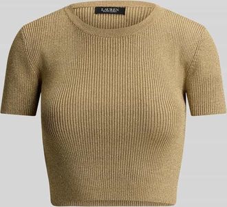 Lauren Ralph Lauren Slim Fit cropped T-Shirt aus gl&auml;nzendem Viskose-Mix