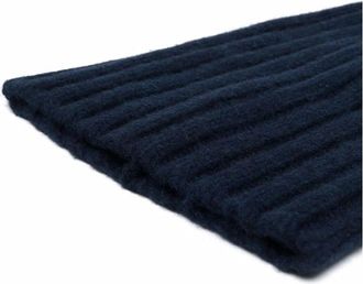 Laneus ACU311 Cashmere Ribbed Beanie - Navy