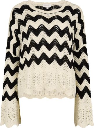 Apricot Chevron Scallop Boarder Jumper
