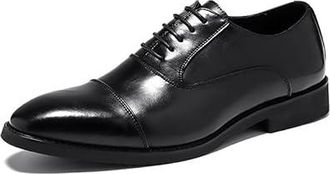 Generic Chaussures habillées Oxford for Hommes, à Lacets, Couleur Unie, Bout Droit, en Cuir végétalien, résistantes, antidérapantes, Talon Bloc, Basses, for s