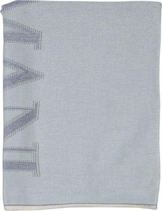 Emporio Armani Stola mit Jacquard-Logo - - Accessories - Damen - Blau - ONE SIZE