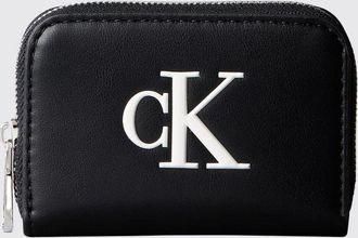 Calvin Klein Zip-Around-Geldb&ouml;rse aus Kunstleder mit Kontrastlogo und F&auml;chern