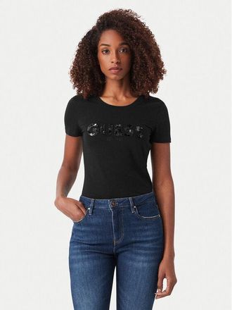 Guess T-Shirt W5GI17 J1314 Schwarz Slim Fit