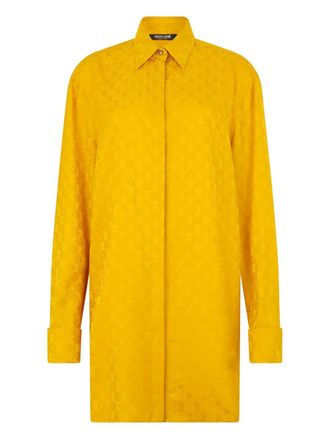 Roberto Cavalli chemise à motif monogrammé embossé - Jaune
