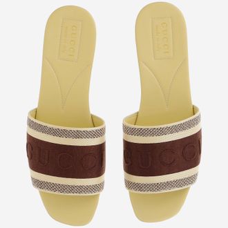 Gucci GG Monogram Canvas Platform Sandals - Yellow