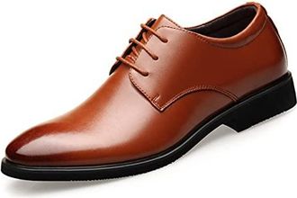 Generic Chaussures habill&eacute;es for Hommes, Chaussures Derby &agrave; Lacets, Bout Rond Bruni, Talon carr&eacute; en Cuir, Semelle en Caoutchouc antid&eacute;rapante, Classiques(Marr
