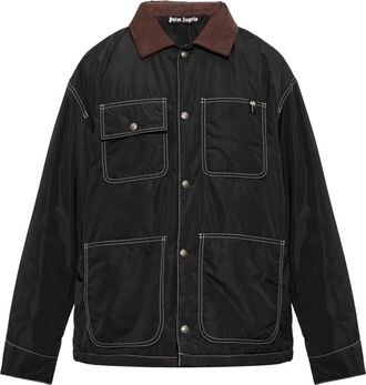 Palm Angels Gesteppte Jacke mit aufgesticktem Logo - - Jackets - Herren - Schwarzk - L