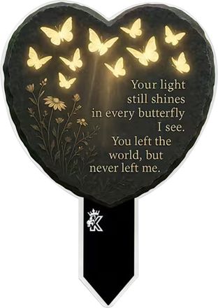 Generic Grabmarkierungen | Herzf&ouml;rmiges Mitgef&uuml;hl Friedhofdekoration,2D Hohl Design Gedenkmal,F&uuml;r Im Garten Oder Auf Der Terrasse Als Trauerdekoration Im Frei