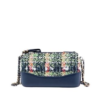 Chanel Sac bandouli&egrave;re vintage en tweed et cuir Pre-owned - Femme - Pre-owned - Bleu - Taille: ONE Size