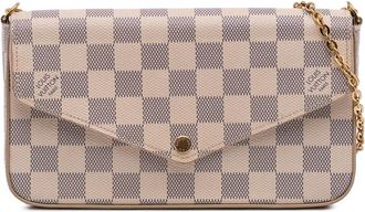 Louis Vuitton Hobo Bags - Damier Azur Pochette Felicie - Gr. unisize - in Wei&szlig; - f&uuml;r Damen