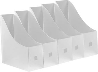 Cabilock 5 Stück Teiliges Vertikales Dokumentenregal aus Kunststoff Stapelbarer Büroorganizer für Schreibtisch Vielseitiger Aktenhalter für Schule Büro und Zuh