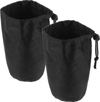 Healifty Lot de 2 Paquet de Rangement &agrave; Cordon Noirs en Nylon Imperm&eacute;able Dimensions 11 CM Diam&egrave;tre X 20 CM Hauteur Paquet Utilitaires pour V&ecirc;tements et Coucha