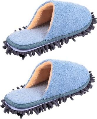 Holibanna Pantoufles Intérieur pour Adultes Chaudes et Doublées Confortables et Légères Chaussons Hiver Simples et Épais pour Maison Moyenne Bleue