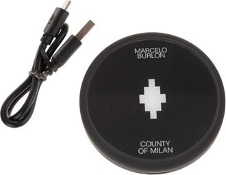 Marcelo Burlon unisex, Accessoires, Noir, Taille: ONE Size Chargeur de batterie sans fil avec imprim&eacute; Cross