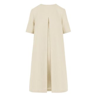 Bomboogie Femme, Robes, Beige, Taille: 38 FR Flared Linen Dress
