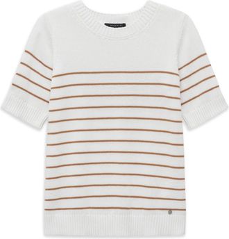 Bugatti Femme, Pulls, Multicolore, Taille: 36 FR Pull ray&eacute; &agrave; manches courtes