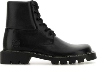 Loewe Homme, Chaussures, Noir, Taille: 40 EU Leather Combat Bottes