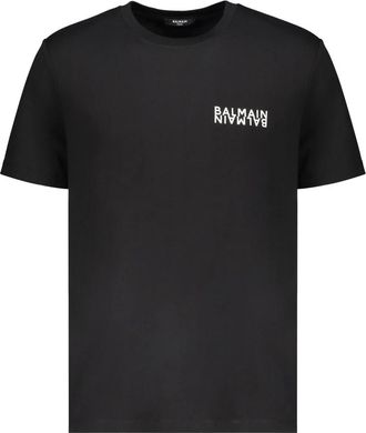 Balmain Homme, Tops, Noir, Taille: S T-shirt avec logo