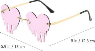 Milisten Lunettes de Soleil sans Monture Forme Goutte DEau Lunettes de F&ecirc;te pour Femmes Verres Color&eacute;s Violets Accessoire L&eacute;ger et Solide pour Plage et &Eacute;v&eacute;neme