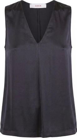 Jucca Femme, Tops, Noir, Taille: 38 FR Hauts sans manches