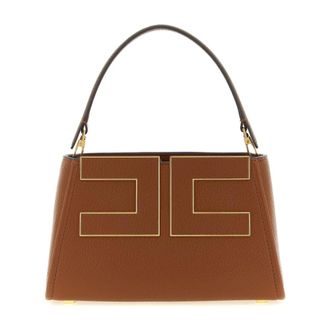 Elisabetta Franchi Logo Plaque Henkeltasche - - Bags - Damen - Braun - ONE SIZE