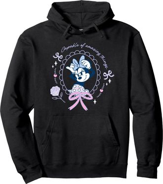 Disney Minnie Mouse Capable of Amazing Things Coquette Style Pullover Hoodie
