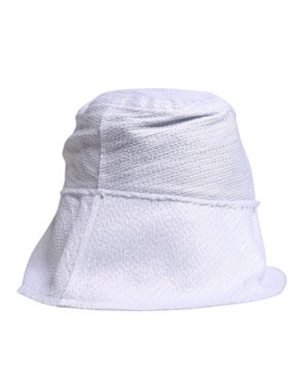 Dolce & Gabbana Mens White Polyester Wide Brim Bucket Hat Nylon Silk