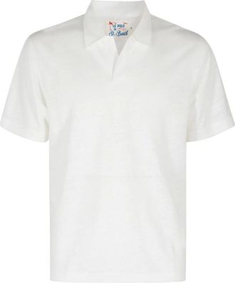 MC2 Saint Barth Homme, Tops, Blanc, Taille: 2XL Polo en Lin