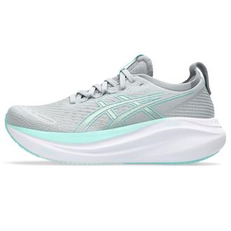 Asics Womens Gel-Nimbus 27 Running Shoe, Piedmont Grey/Illuminate Mint, 40.5 EU
