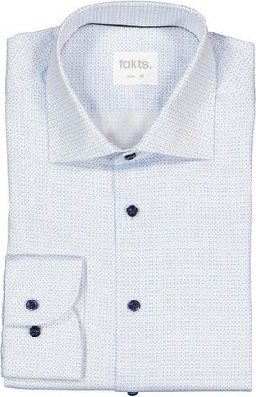 Fakts Herren Hemd blau gemustert Slim Fit