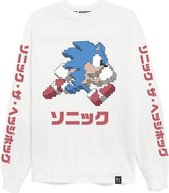 Recovered Clothing Langarmshirt Sega Arcade Text Oversized (1-tlg) mit coolem Sonic-Print