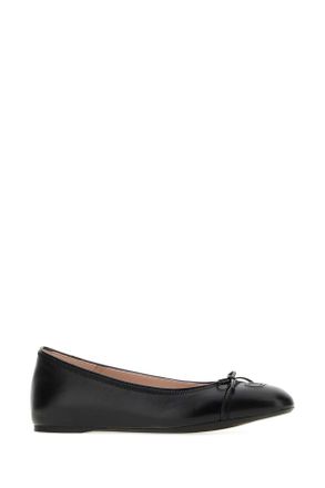 Valentino Garavani Womens Black Leather Vlogo Signature Ballerinas Nero Ballerine Flat Shoes