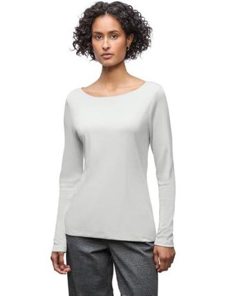 Street One 3228737 T-Shirt Basique &agrave; Manches Longues, Pelican Grey, 44 Femme