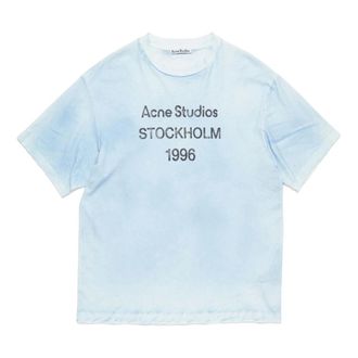 Acne Studios Logo T-Shirt - - Tops - Herren - Blau - XL