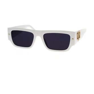 Chiara Ferragni Rechteckige Sonnenbrille mit Eyelike-Logo und Sternen - - Accessories - Damen - Wei&szlig; - 53 MM