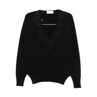 Ermanno Scervino V-Ausschnitt Strickware - - Knitwear - Damen - Schwarzk - L