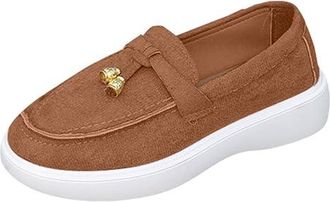 Generic Mocassins Femme Bout Rond sans Lacets Chaussures De Marche Légères Semelles Antidérapante Chaussures Décontractées pour Lautomne Et lhiver 38