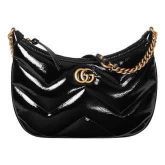 Gucci Schwarze Gesteppte Schultertasche mit Chevron-Muster - - Bags - Damen - Schwarzk - ONE SIZE