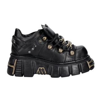 New Rock Bottes &agrave; lacets &agrave; plateforme - Femme - Chaussures - Noir - Taille: 37 EU
