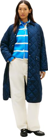 Tommy Hilfiger Damen Padded Flag Quilted Coat Ww0Ww47747 Parka-Mantel, Blue (Dark Night Navy), M
