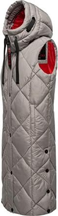 Navahoo Gilet dhiver matelassé chaud pour femme - Avec capuche - Taille XS à XXL, Zinc Grey, M