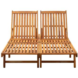 vidaXL Vidaxl - Chaise longue 2 places Bois dacacia massif