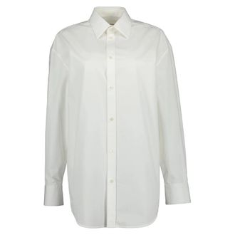 Saint Laurent Oversized Cassandre Popeline Hemd - - Blouses & Shirts - Damen - Wei&szlig; - M
